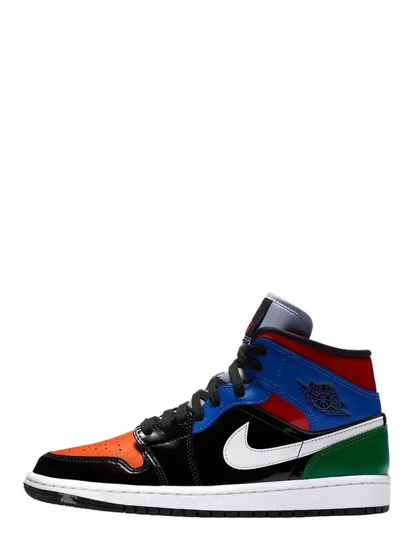 JORDAN 1 Mid Se "multi Patent - Black/university Red/hyper Royal