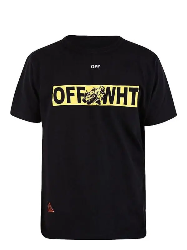 Off-White Cotton Printing Short Sleeve - Black
