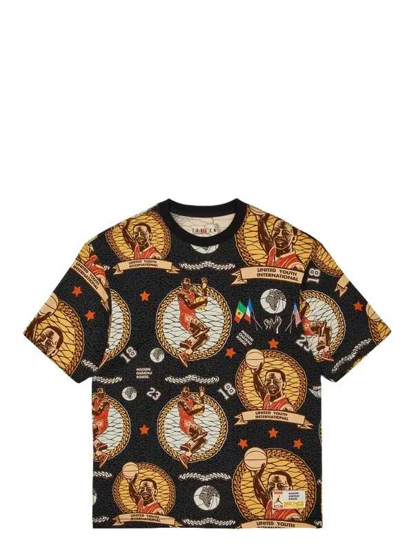 JORDAN X Maison Chateau Rouge Crossover Pattern Full Print Short Sleeve Asia Edition Black - Default Color