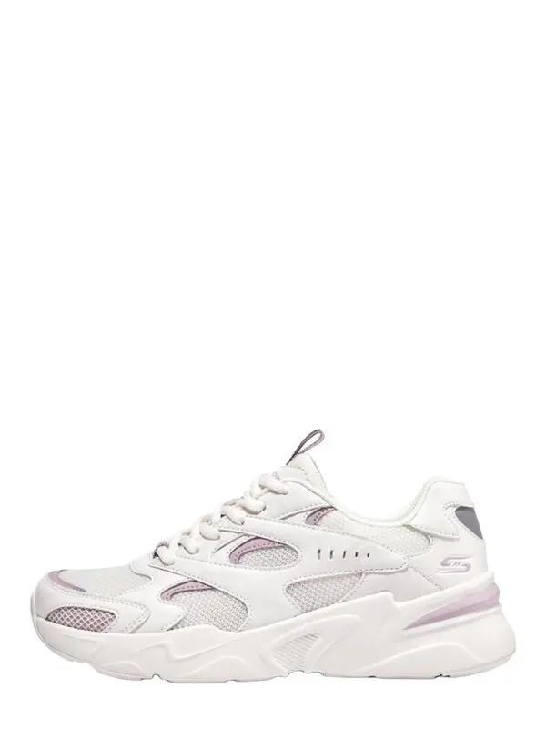 Sketchers D'lites Low Top Sneakers - White/purple