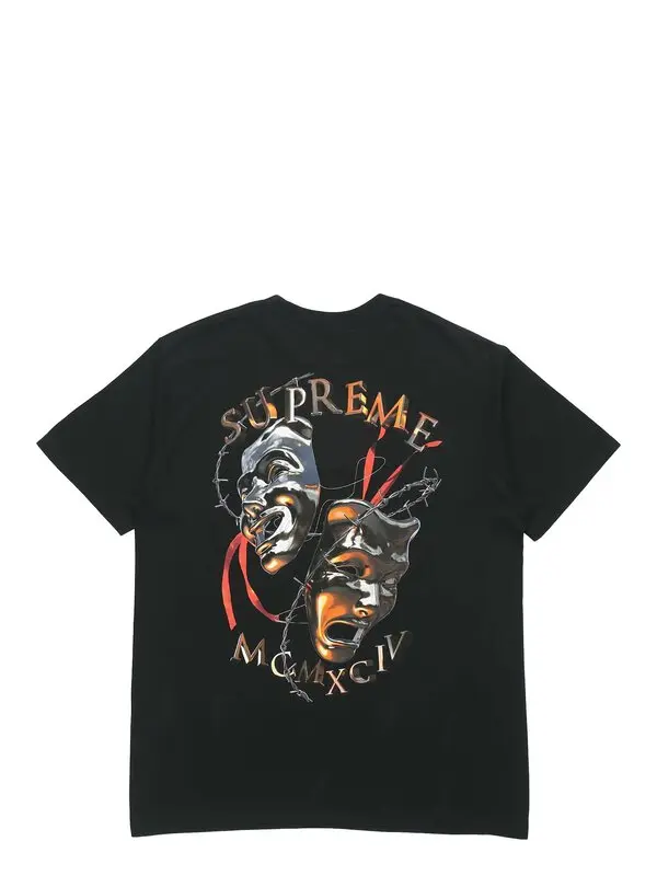 Supreme Ss20 Week 1 Laugh Now Tee Thorns Smiling Face Printing Short Sleeve - Black
