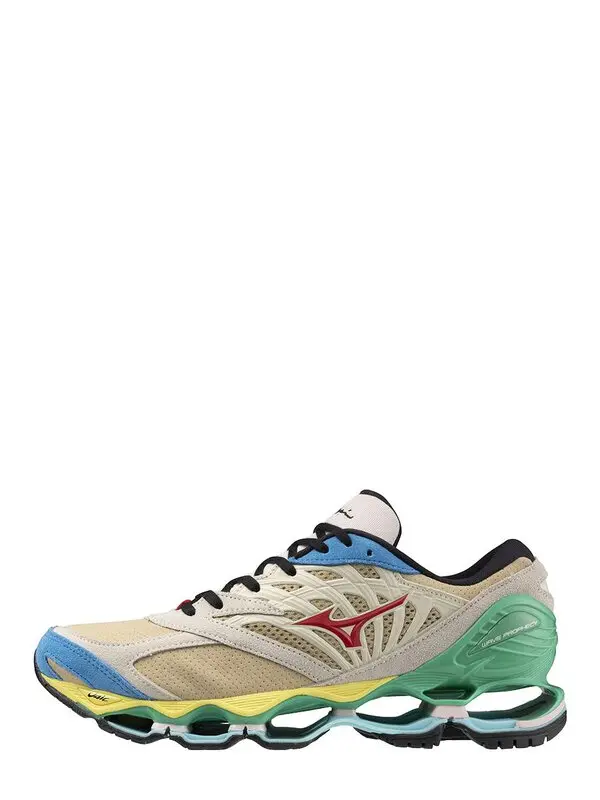 Mizuno Wave Prophecy Ls X Hiroshi Nagai 'city Pop' Sneakers - Beige/green/blue
