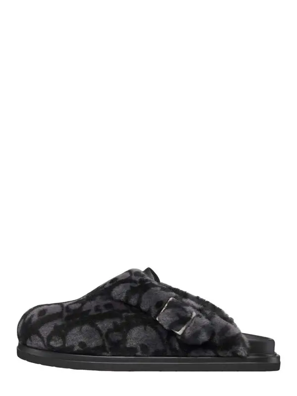 Dior Aqua Mule - Oblique Shearling Grey