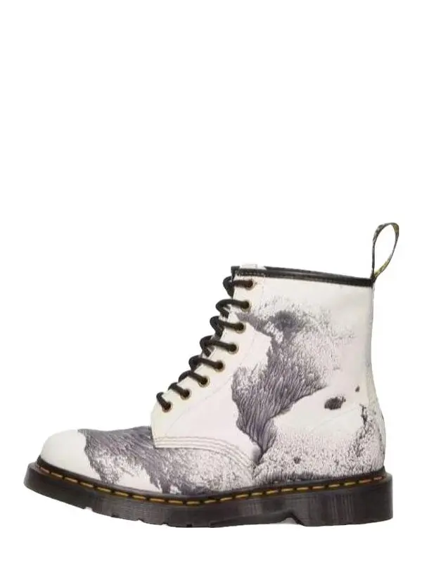 Dr. Martens 1460 X Tate Decalcomania Leather Lace Up Boots - White/black