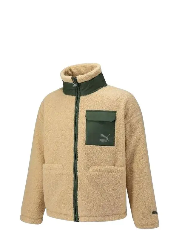 PUMA Patch Pocket Sherpa Jacket - Beige/green