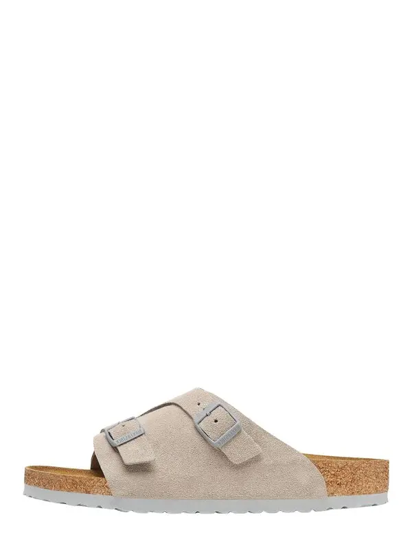 BIRKENSTOCK Zurich Suede Leather Narrow Fit Sandals - Grey