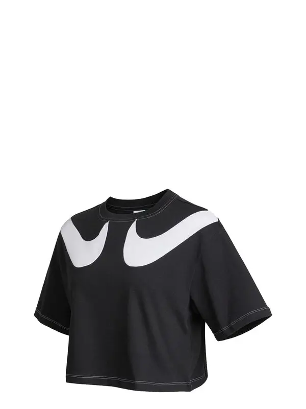 Nike Swoosh Graphic Crop T-shirt - Black
