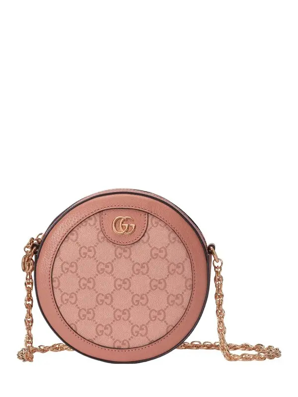 Gucci Ophidia Gg Mini Round Shoulder Bag - Pink