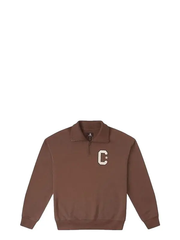 CONVERSE Essential Half-zip Sweatshirt - Brown