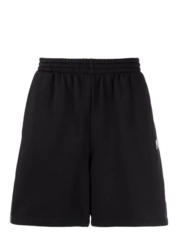 Balenciaga Cities Paris Cotton Sweat Shorts - Black/white
