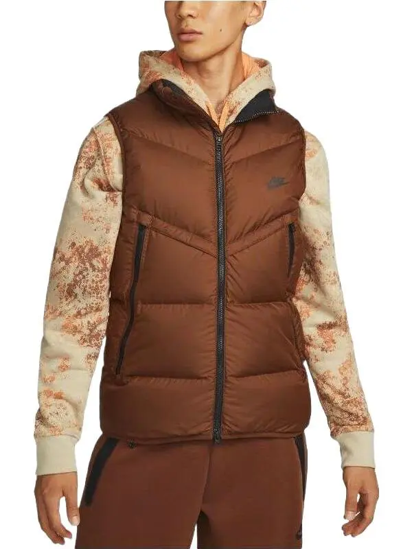 Nike Windproof Warm Down Vest - Brown