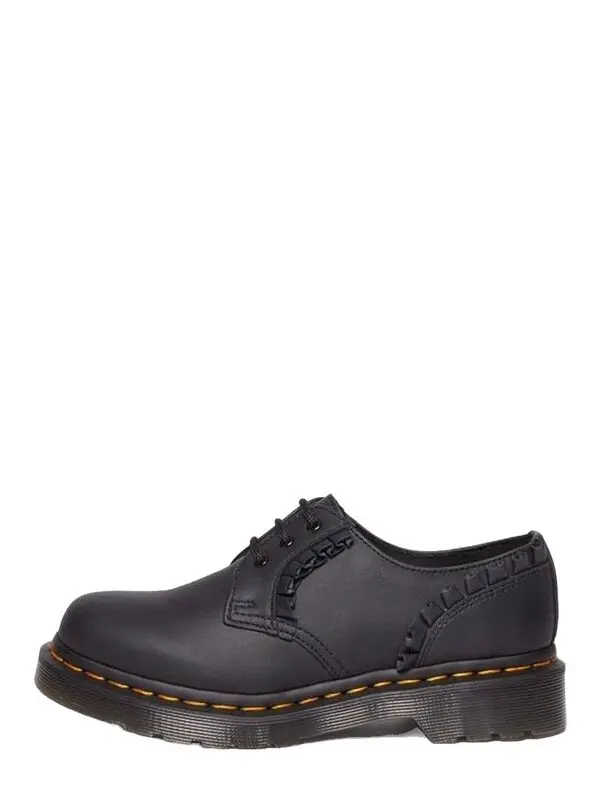 Dr. Martens 1461 Nappa Leather Oxford Shoes With Frill Detailing - Black