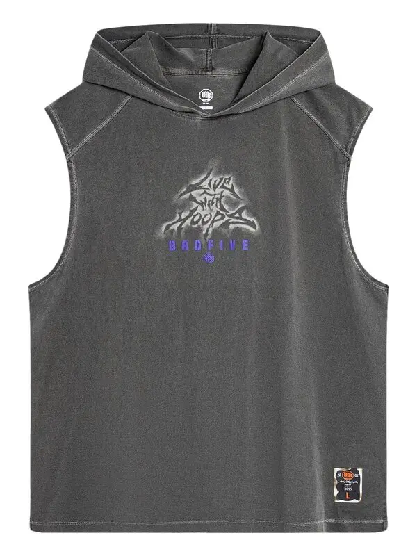 LI-NING Badfive Graphic Sleeveless Hoodie - Washed Grey