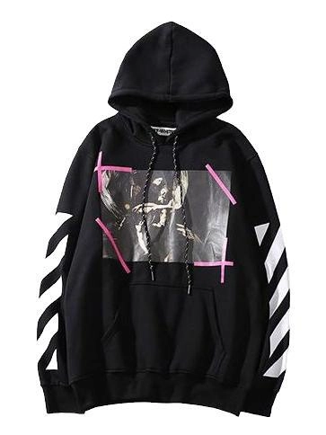 Off-White Religious Painting" Hoodie - Black