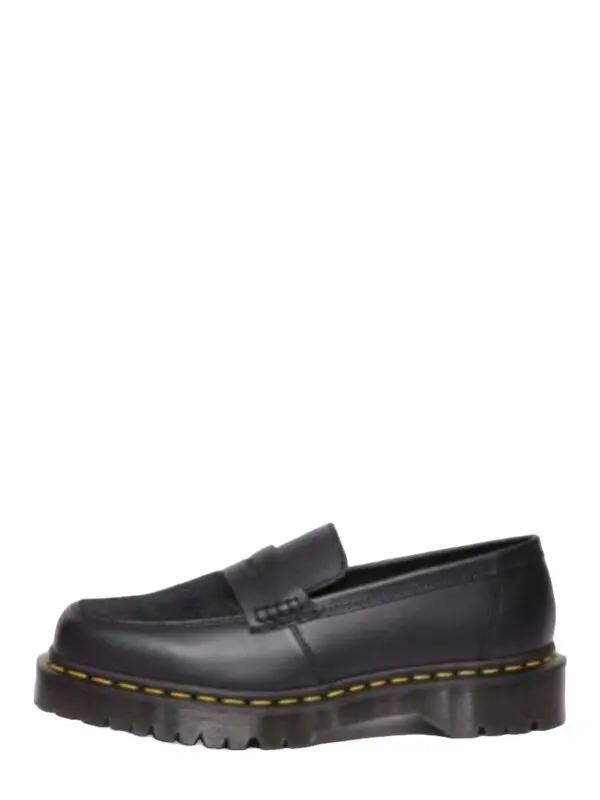 Dr. Martens Penton Bex Square Toe Hair-on & Leather Loafers - Black