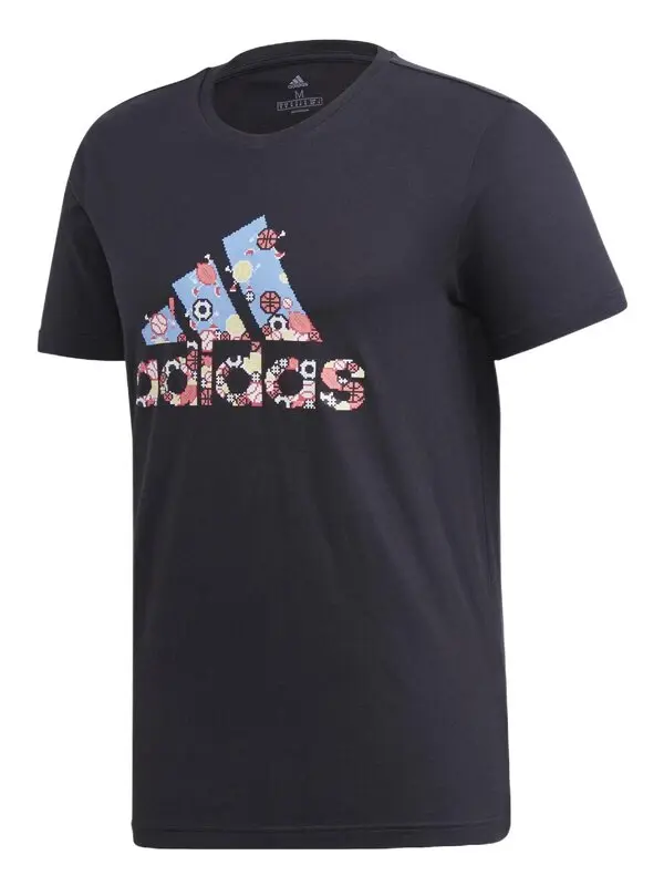 Adidas 8-bit Badge Of Sport Applique Short-sleeve Tee - Black