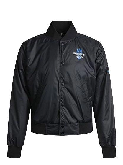 Nike Brooklyn Nets City Edition Courtside Bomber Jacket - Black