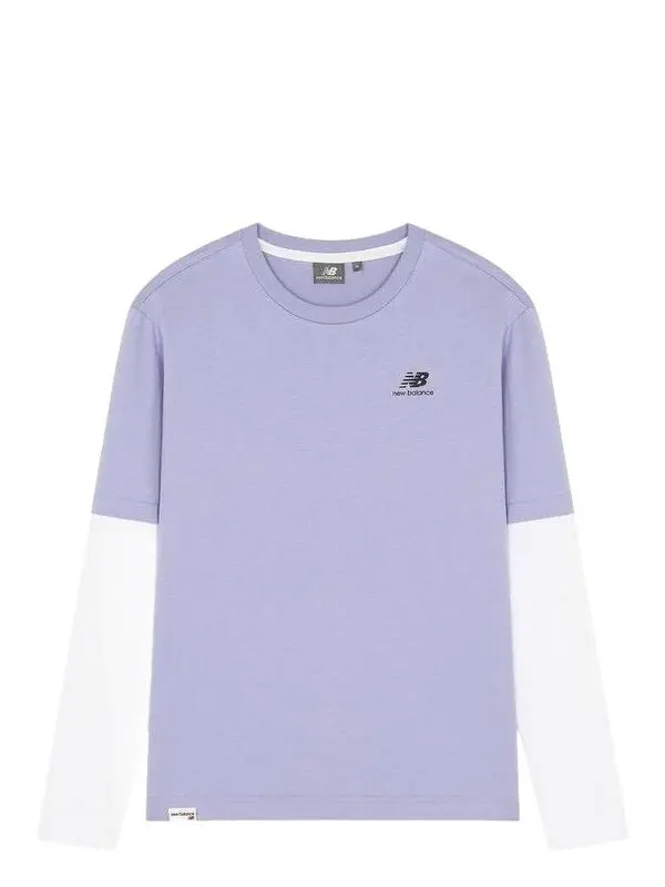 NEW BALANCE Classic Long Sleeve T-shirt - Purple/white