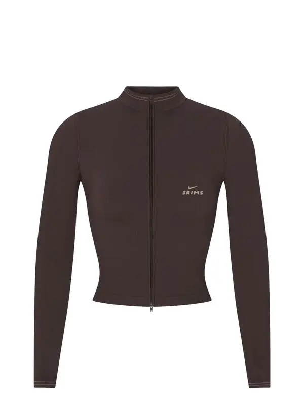 Nike X Skims Ribbed Seamless Zip Up Crop Jacket - Phoenix