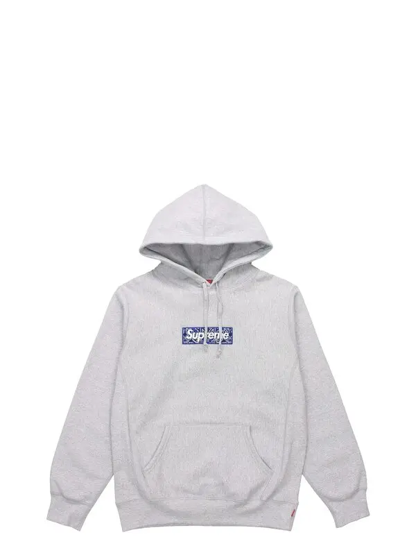 Supreme Bandana Box Logo Hooded Sweatshirt - Grey