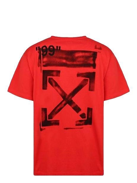 Off-White Ss19 Crew Neck Street Style Plain Cotton Short Sleeves - Red