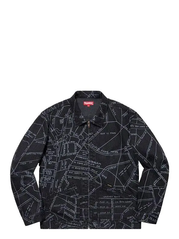 Supreme Ss19 Gonz Map Work Jacket - Black
