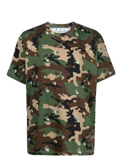 Off-White Camouflage Print Short Sleeve T-shirt - Camo