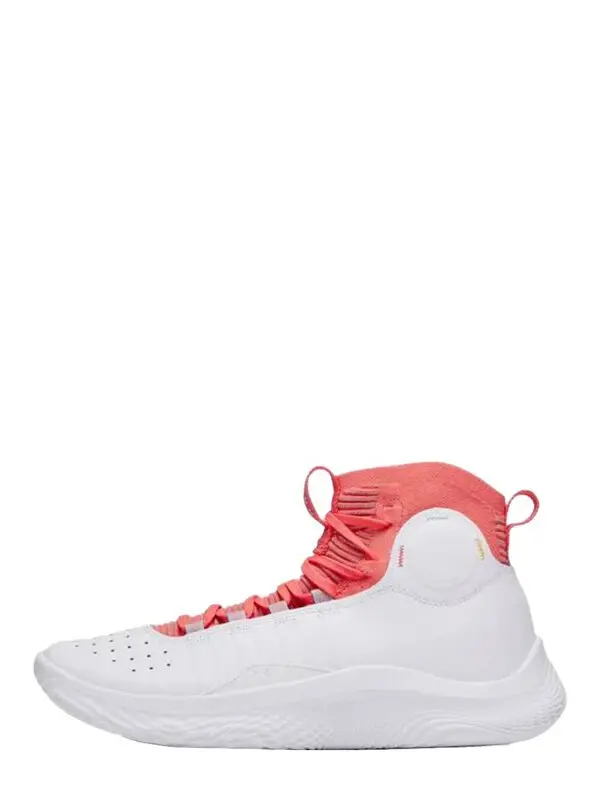 Under Armour Curry 4 Flotro High Top Sneakers - White/red