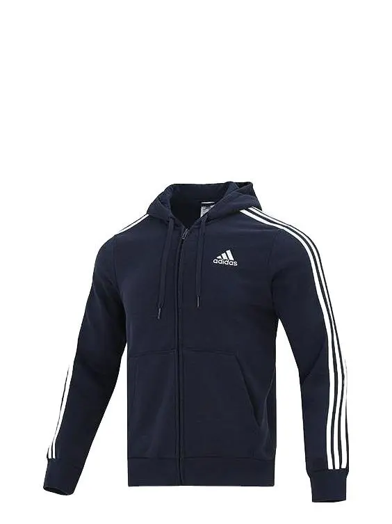 Adidas 3-stripes Full Zip Hooded Cardigan Jacket - Default Color