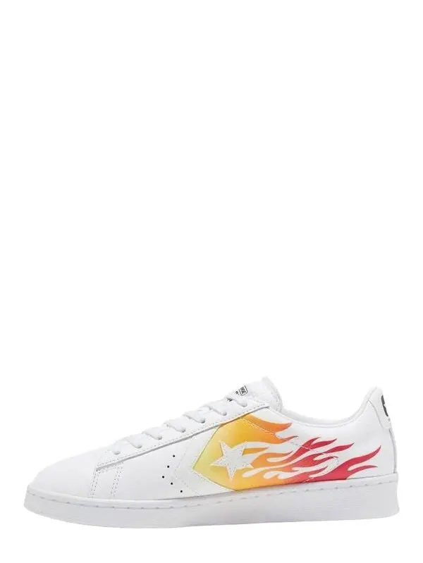 CONVERSE Pro Leather Low "archival Flame Print - White