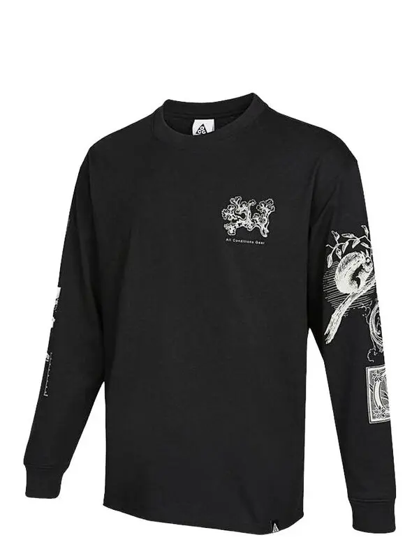Nike X Iceland Printing Sports Round Neck Long Sleeves T-shirt - Black