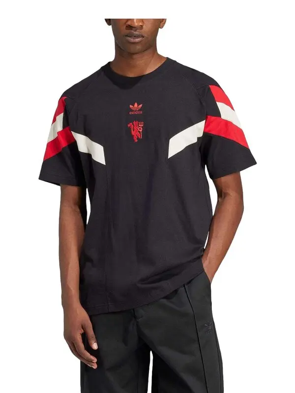 Adidas Originals Manchester United Fc Originals T-shirt Asia Sizing 'black Red - Black/red