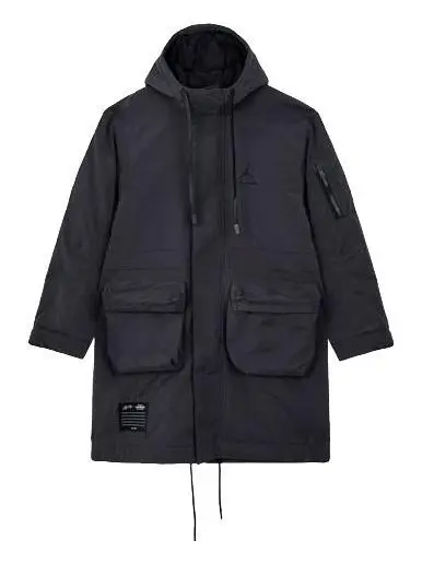 JORDAN X A Ma Maniere Hooded Trench Coat - Grey