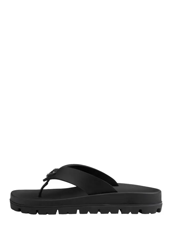 Prada Ss26 Rubber Thong Sandals - Black