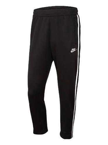 Nike Side Stripe Print Pants Foot Zipper Knit Sports Trousers - Black