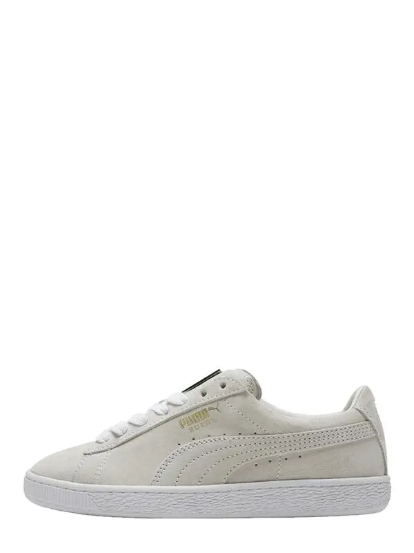PUMA Suede Classic Metal Badge Sneakers - White Team Gold
