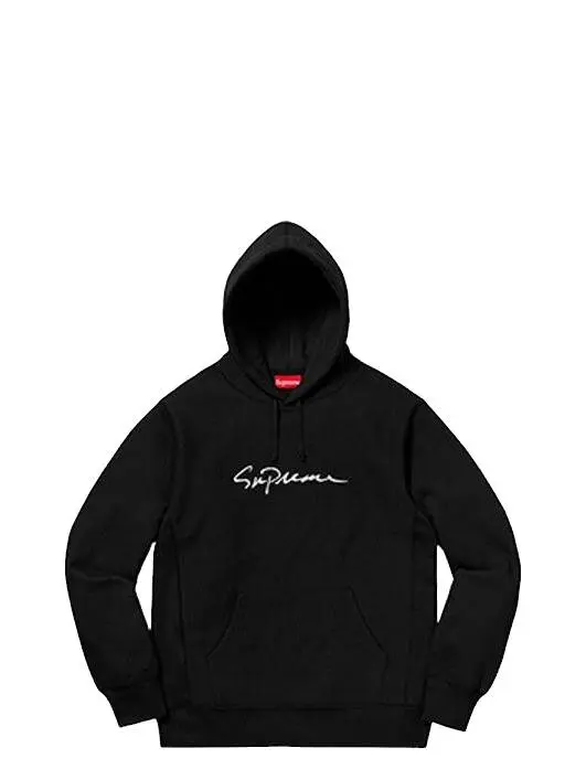 Supreme Classic Script Hooded Sweatshirt - Black