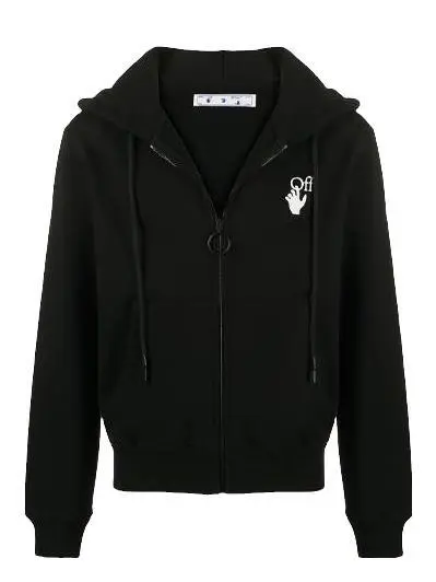 Off-White Painting Arrow Zip Up Hoodie - Black