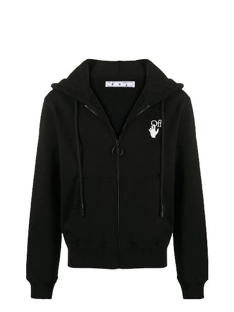 Off-White Painting Arrow Zip Up Hoodie - Black