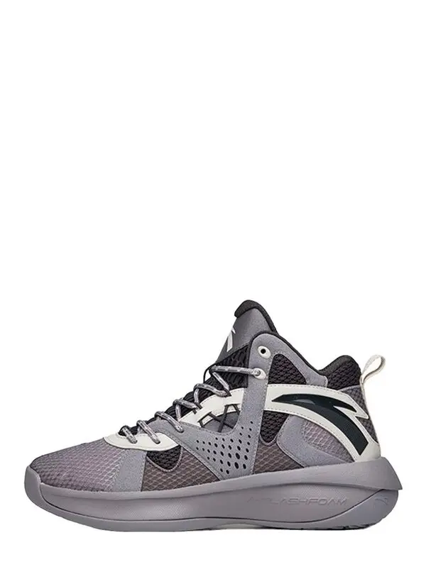 ANTA High Top Lace-up Sneakers - Grey/white