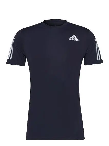 Adidas Own The Run Sports Short Sleeve Tee 'white - Legendary Blue