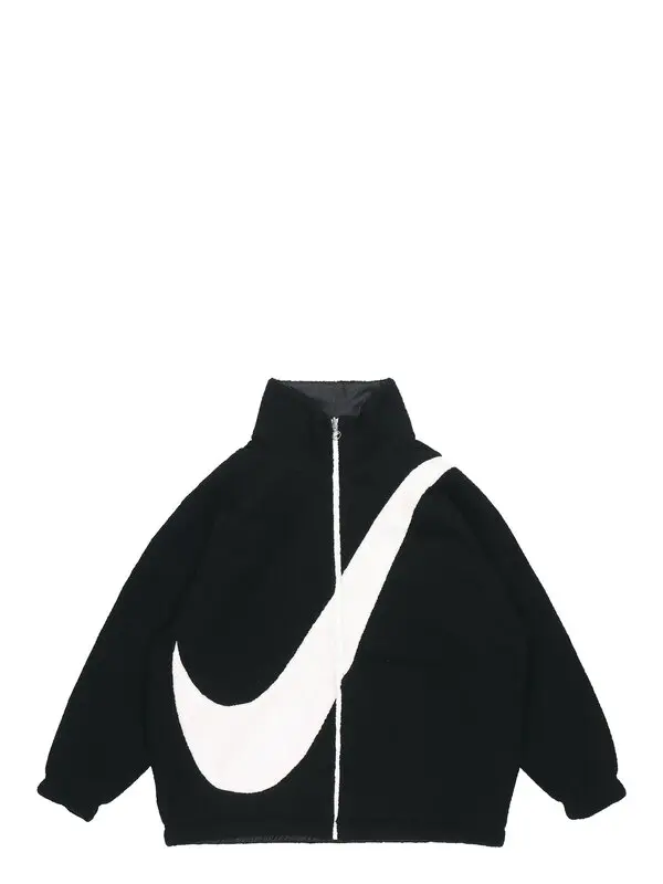 Nike Reversible Lambswool Jacket With Large Logo Detail - Black