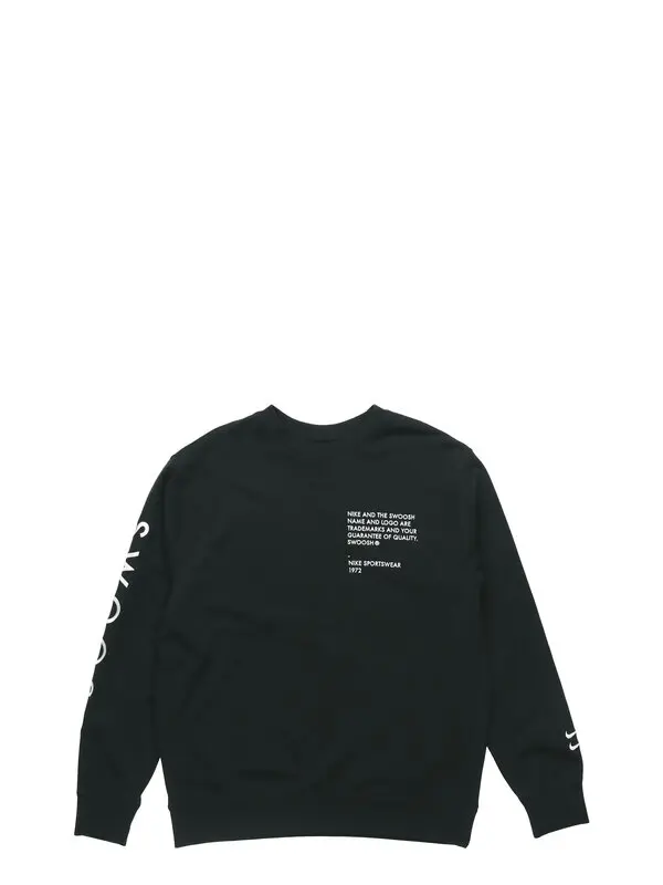 Nike Swoosh Athleisure Crewneck Sweatshirt - Black
