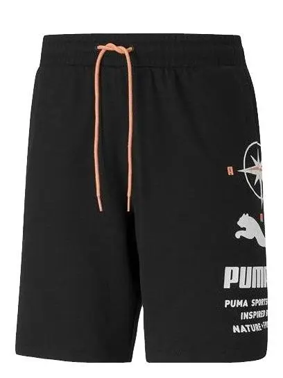 PUMA Nature Camp Graphic Shorts - Black/white