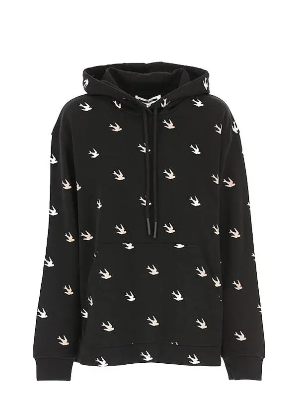 Alexander McQueen Printed Logo Hoodie - Black