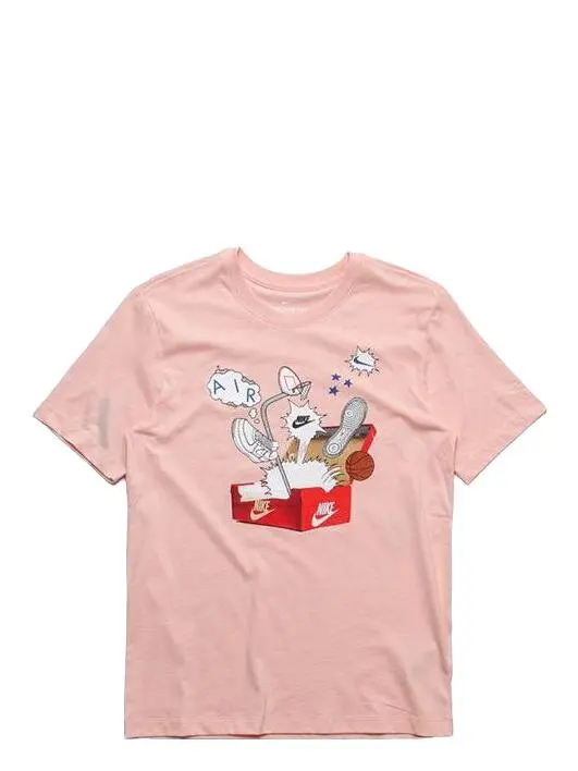Nike As M Nsw Tee Shoe Printing Short Sleeve Coral - Red