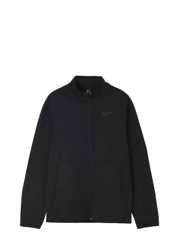 Nike Dri-fit Colorblock Stand Collar Knit Training Jacket - Black