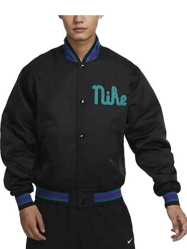 Nike Dugout Loose Satin Bomber Jacket - Black