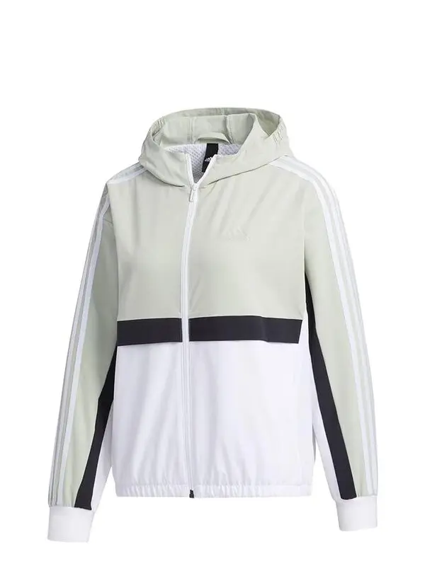 Adidas Hooded Zip-up Jacket - Green/white