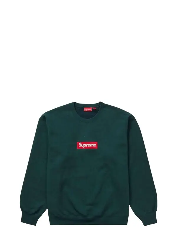 Supreme Box Logo Crewneck Fw22 - Dark Pine